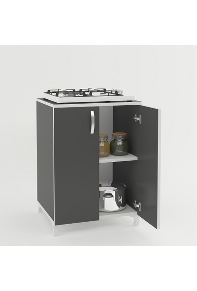 Kenzlife ocak dolabı ayda gri 85x60x57 mutfak modül