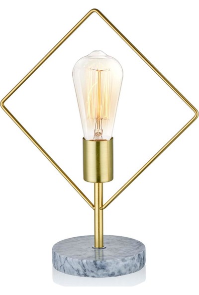 The Mia Abajur Gold 35 x 28 x 13 cm (Mermer Ayak)
