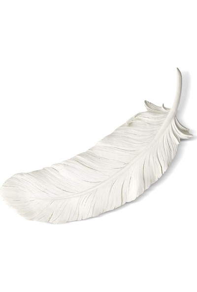 The Mia Dekoratif Tüy Askılı - 59 cm Beyaz