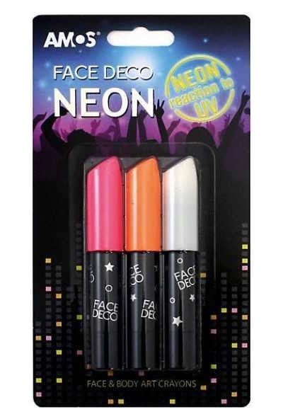 Amos Gece Parlayan Yüz Boyası - 3lü Set Amos Gece Parlayan Yüz Boyası - 3lü Set