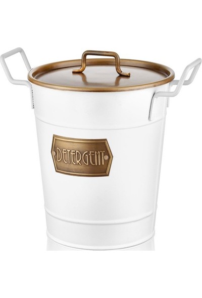 The Mia Deterjan Saklama Kabı Beyaz Galvaniz GLV0504