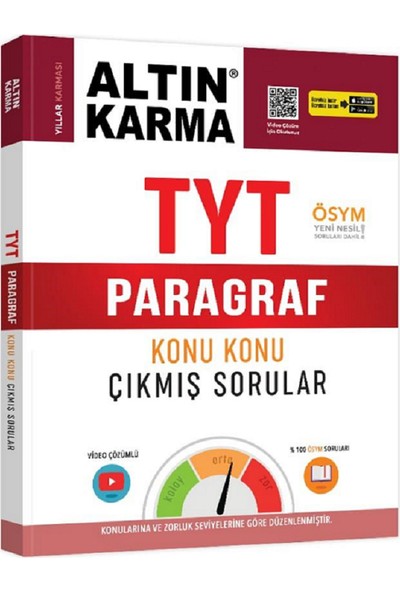 Altın Karma Yayınları 2020 TYT Paragraf Konu Konu Çıkmış Sorular Altın Karma Yayınları 2020 TYT Paragraf Konu Konu Çıkmış Sorular