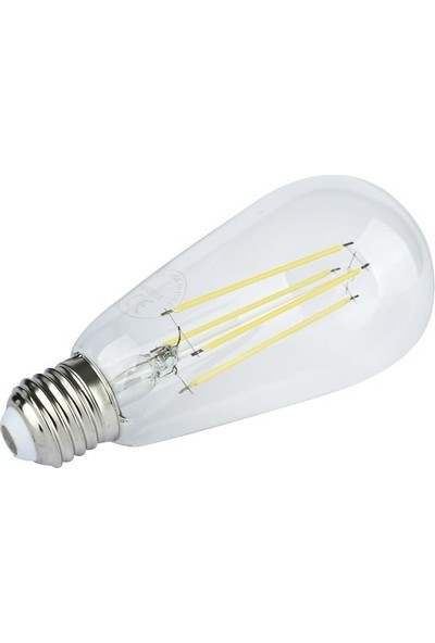 Maxima ST64 Edison LED 5 W Uzun Filament 6500K Şeffaf Beyaz Işık 6'lı Paket Maxima ST64 Edison LED 5 W Uzun Filament 6500K Şeffaf Beyaz Işık 6'lı Paket