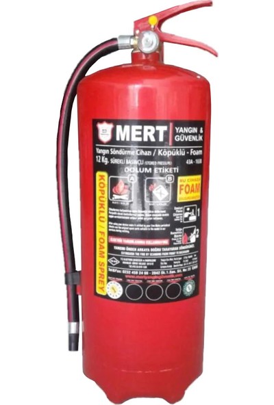 Mert 12 kg Köpüklü Yangın Söndürme Tüpü Mert 12 kg Köpüklü Yangın Söndürme Tüpü