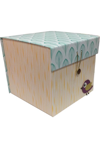 Gıpta Vogel Kuş Kabartma ve Düğmeli Hediye Kutusu