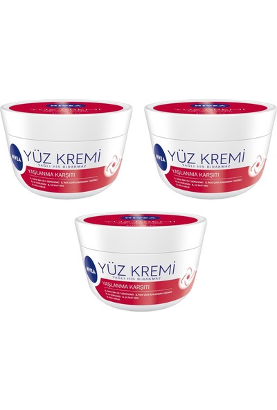 Nivea Yaşlanma Karşıtı Yüz Kremi 100 ml x 3 Adet
