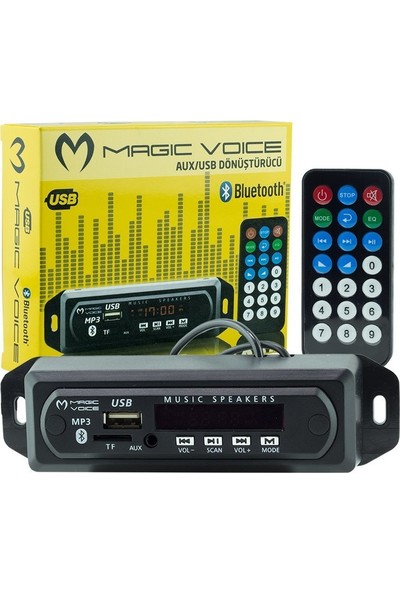 Magicvoice USB-400 Bluetooth-Aux-Usb-Sd-Mmc Kumandalı Oto Teyp Çevirici Dijital Player