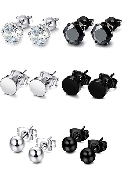 Chavin 6 Çift Çelik 5-6 Mm. Bayan Erkek Küpe EB65 Chavin 6 Çift Çelik 5-6 Mm. Bayan Erkek Küpe EB65