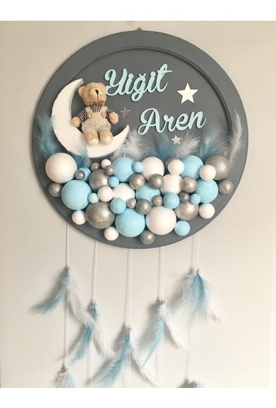 Buki'nin Atölyesi Ahşap Pano Bebek Kapı Süsü Mavi Buki'nin Atölyesi Ahşap Pano Bebek Kapı Süsü Mavi