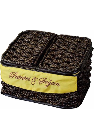 Sepetçi Baba Çift Bölmeli Hasır Patateslik Kahve