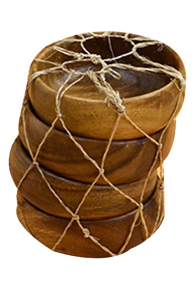 Sepetçi Baba 4'lü Yuvarlak Akasya Çerezlik