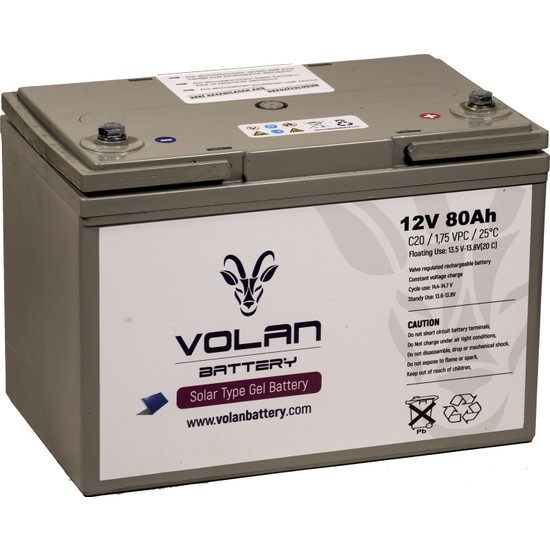 Volan Battery 12 Volt 80 Ah (Amper) Jel Akü Fiyatı