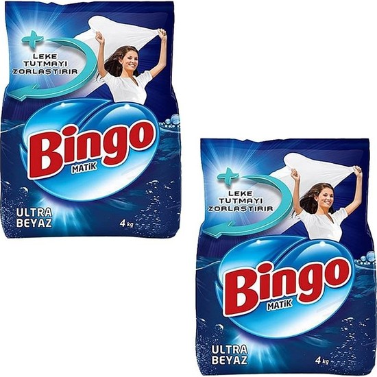 Bingo Toz Deterjan Ultra Beyaz 4 kg x 2'li Set Fiyatı