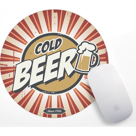 Retro Cold Beer Tasarım Mouse Pad Fiyatı - Taksit Seçenekleri