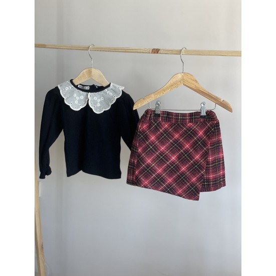 Eray Kids Yakası Fisto Detaylı Ekose Etekli Takım Fiyatı