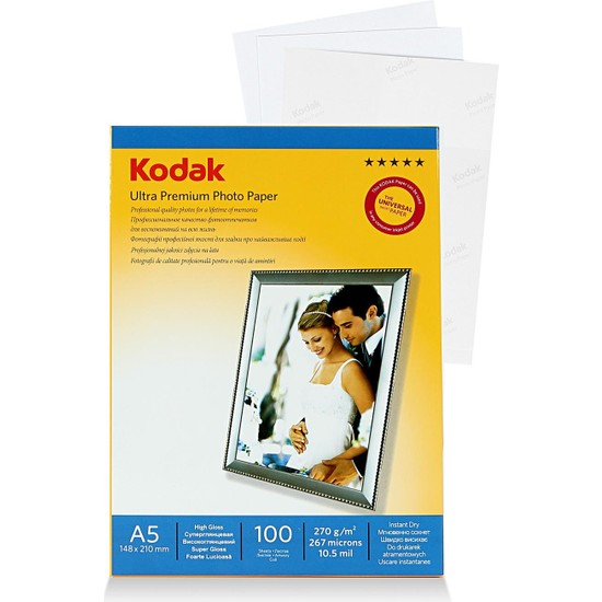 Kodak Photo Paper A5 Glossy-Parlak (15X21-100'LÜK) 270G Fiyatı