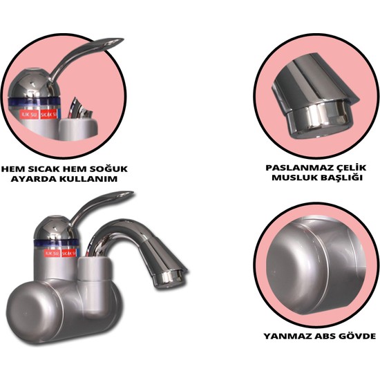 Sıcak Musluk Su Isıtıcı Termal Şofben Musluk Fiyatı