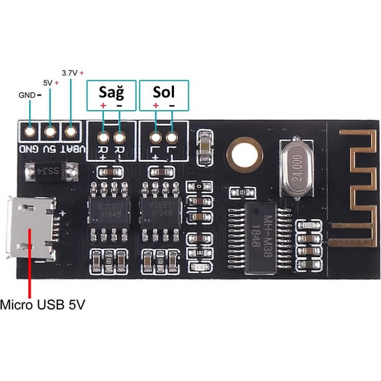 Alkatronik MH-M38 Bluetooth 4.2 Mp3 Ses Modülü 2 Kanal 5WATT Anfi ...