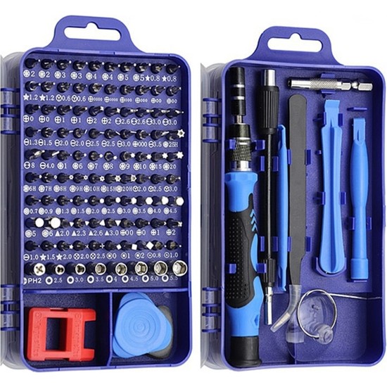 Hainan Shenda 115 Adet Tek Kişilik Tornavida Seti - Mavi Fiyatı