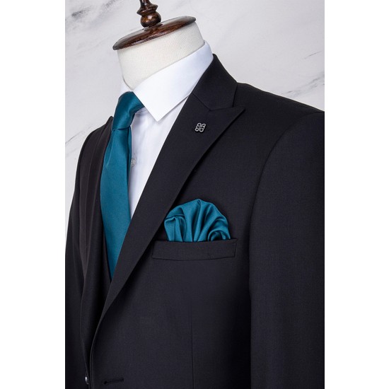 Paco Romano Erkek Slim Fit Sivri Yaka Siyah Yelekli Takım Fiyatı