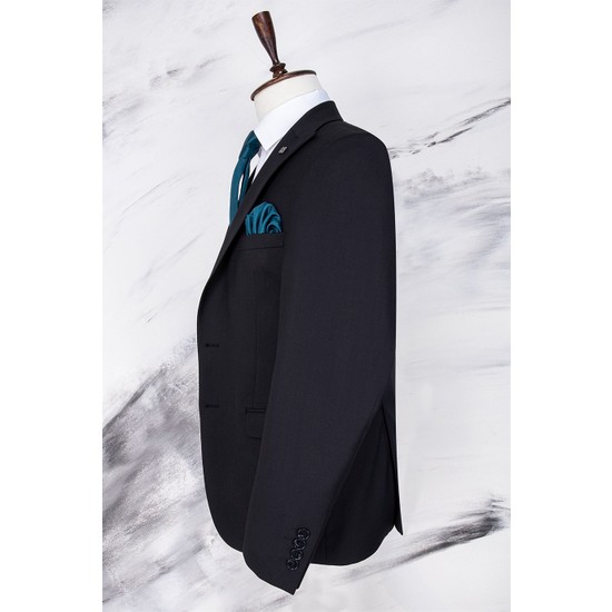 Paco Romano Erkek Slim Fit Sivri Yaka Siyah Yelekli Takım Fiyatı