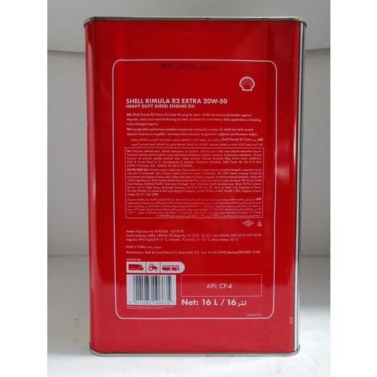 Shell Rimula R2 Extra 20W-50 16 Litre Motor Yağı ( Üretim Fiyatı