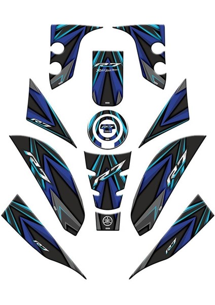 YAMAHA Yamaha R7 2021 - 2024 Uyumlu Full Tank Pad Set 004 Fiyatı