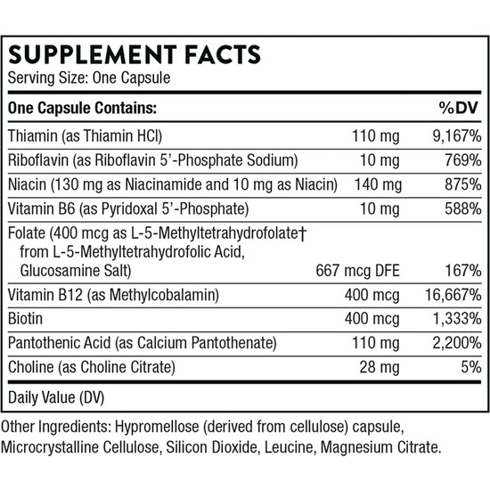 Thorne Research Vitamin Basic B Complex 60 Kapsül Thiamin Riboflavin ...