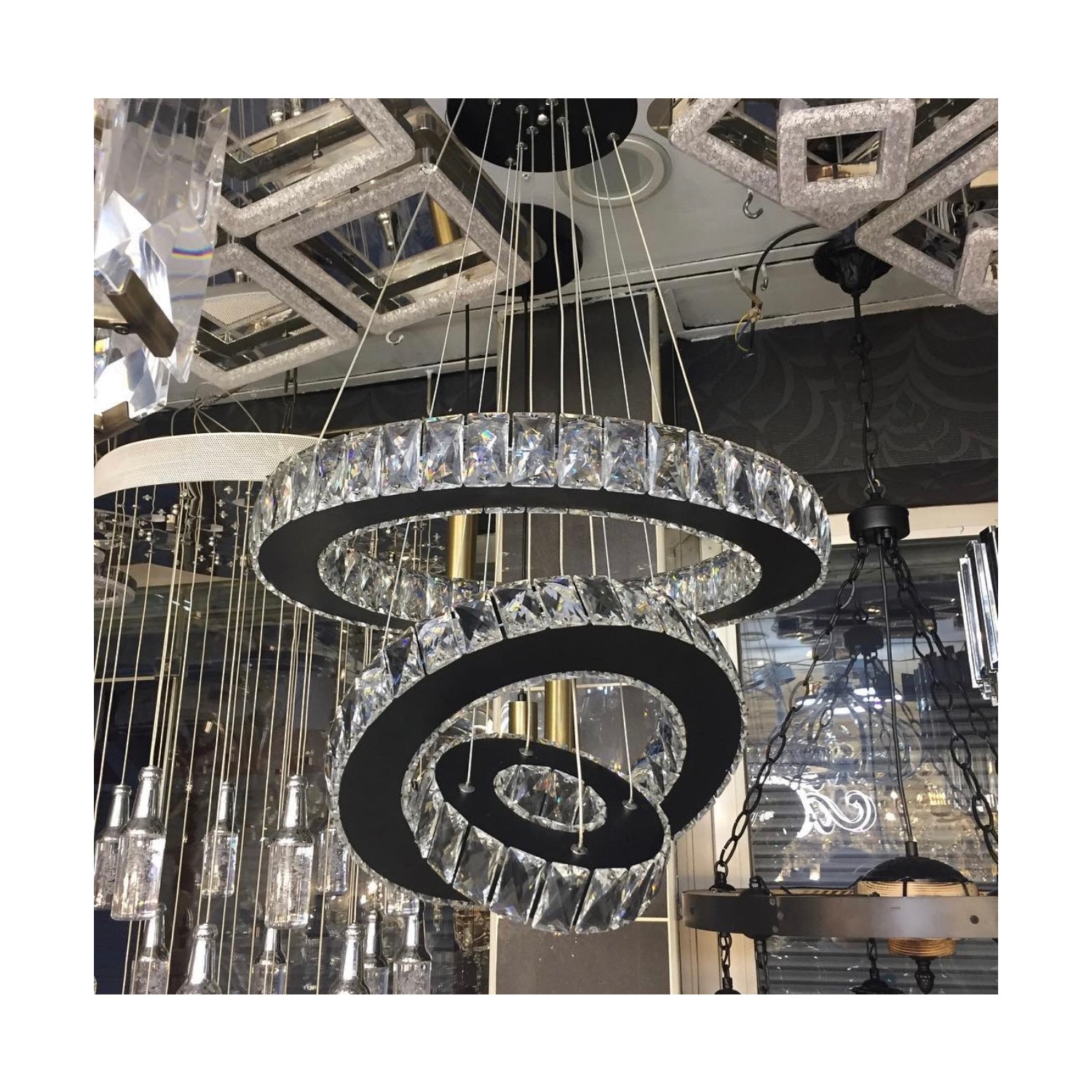 Ala Lighting Plaket Kristal Taşlı Siyah Paslanmaz Ledli Fiyatı