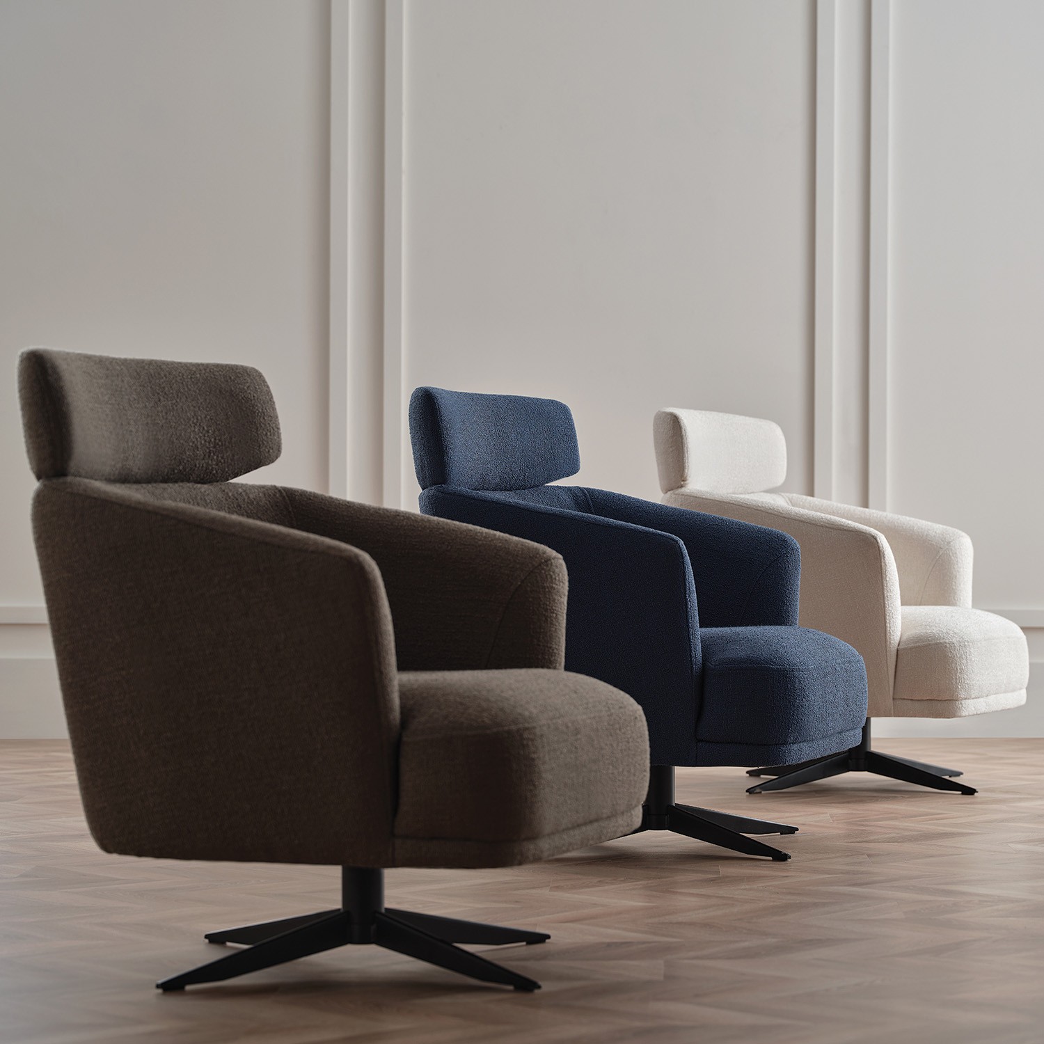 Enza Home Swan Başlıklı Döner Berjer - Beyaz Fiyatı