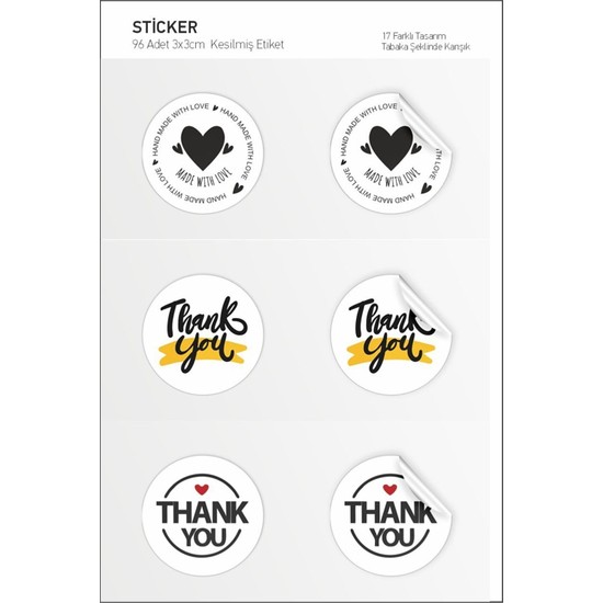 Hsn Thank You-Hand Made With Love Etiket, 17 Farklı Tasarım Fiyatı