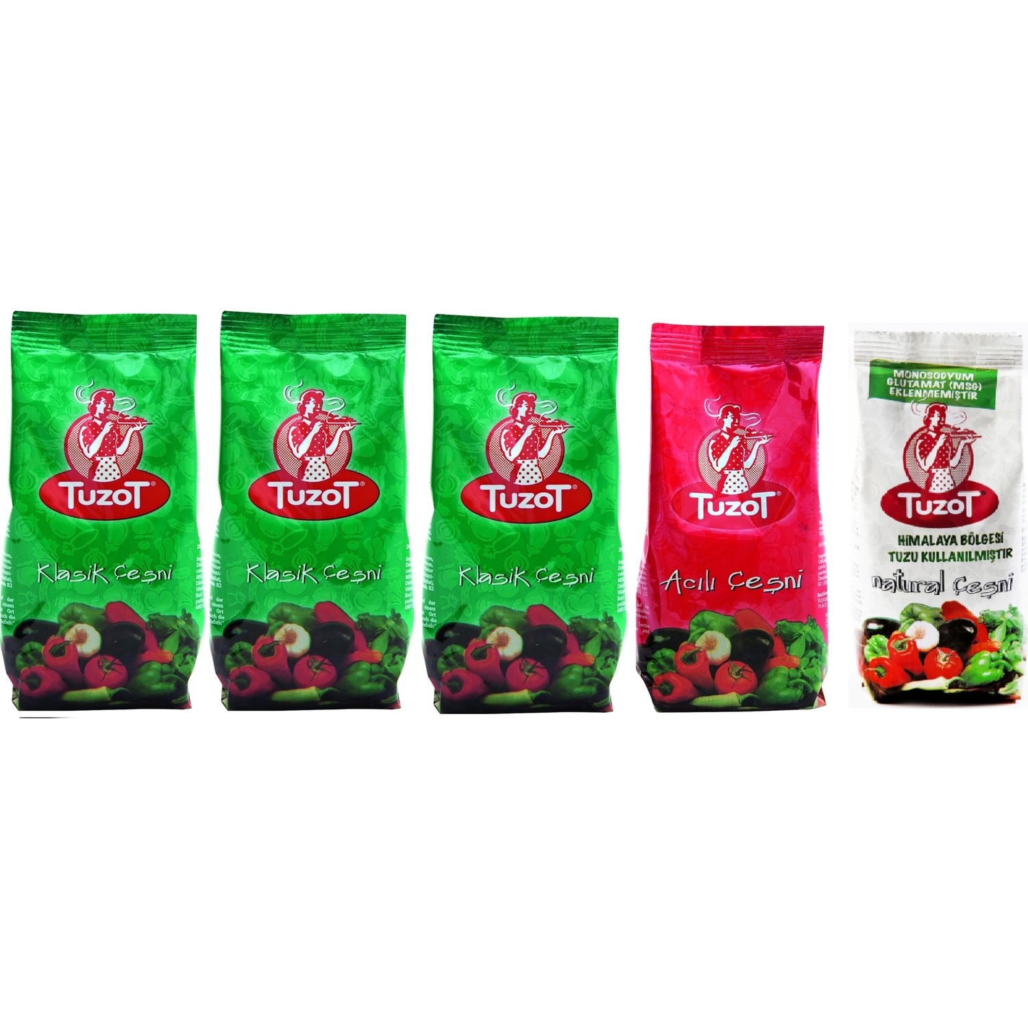 Tuzot Tadım Paketi (3 Klasik, 1 Natural, 1 Acılı Toplam 5 Fiyatı