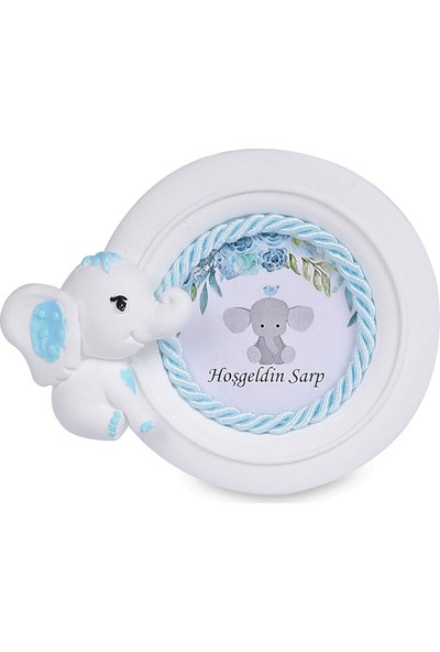 Buki'nin Atölyesi Kokulu Taş Fil Çerçeve Bebek Magneti Mavi (20 Adet)