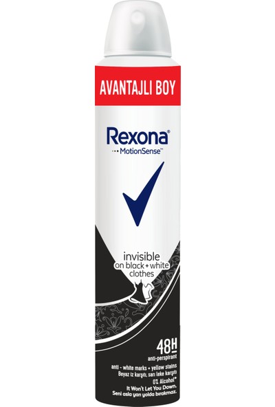 Rexona Invisible Black + White Kadın Sprey Deodorant 200 ml Rexona Invisible Black + White Kadın Sprey Deodorant 200 ml