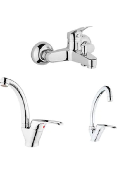 Şenpres Beyza Banyo + Lavabo + Eviye 3 Lü Takım Batarya Seti Şenpres Beyza Banyo + Lavabo + Eviye 3 Lü Takım Batarya Seti