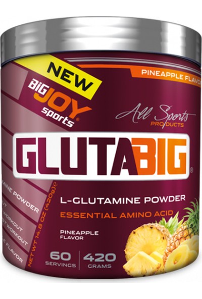 Bigjoy Sports Glutabig Powder L-Glutamin Amino Asit Ananas 420g Bigjoy Sports Glutabig Powder L-Glutamin Amino Asit Ananas 420g