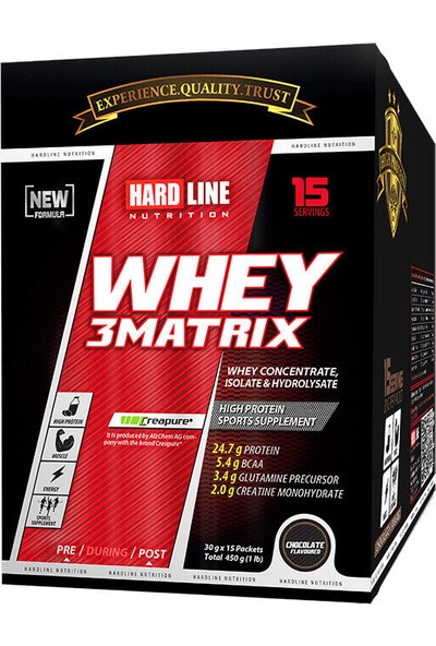Hardline Nutrition Whey 3 Matrix 30 gr Tek Kullanımlık 78 Şase 4 Aromalı