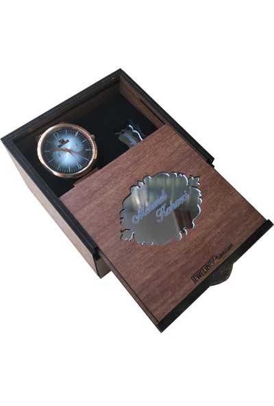 Helen Accessory Kişiye Özel Ahşap Kutu & Erkek Saat