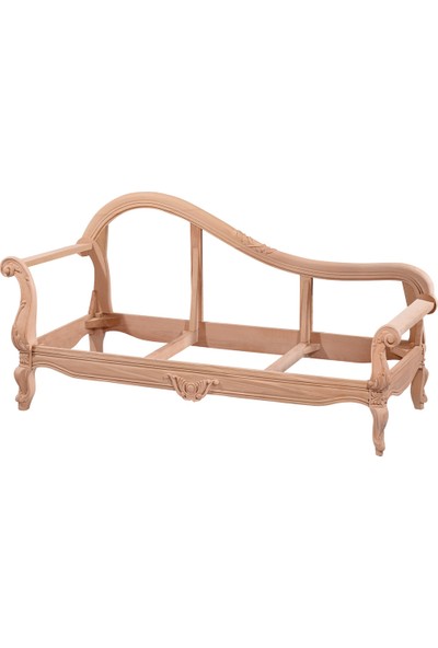 Mobilya Baba 7148 Çift Kollu Jozefin Cilasız Ahşap