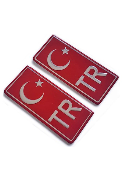 Otografik - Plaka Arması Kırmızı Üzeri Bayrak Ay Yıldız Tr Set