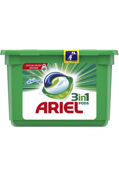Ariel 3'ü 1 Arada Pods Sıvı Çamaşır Deterjanı Kapsülü Dağ Esintisi 12 Yıkama Ariel 3'ü 1 Arada Pods Sıvı Çamaşır Deterjanı Kapsülü Dağ Esintisi 12 Yıkama