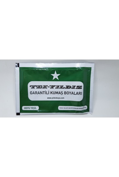 Tek - Yıldız Kumaş Boyası Koyu Yeşil Renk