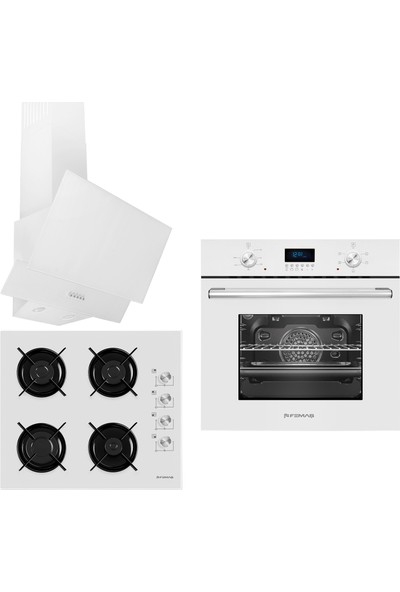 Femaş Beyaz Inci 3'lü Ankastre Set ( 5001 Multifonksiyon Beyaz Fırın + 3140 Ce Beyaz Cam Ocak+ Fd 102 Yatay Beyaz Cam Davlumbaz) Femaş Beyaz Inci 3'lü Ankastre Set ( 5001 Multifonksiyon Beyaz Fırın + 3140 Ce Beyaz Cam Ocak+ Fd 102 Yatay Beyaz Cam Davlumbaz)