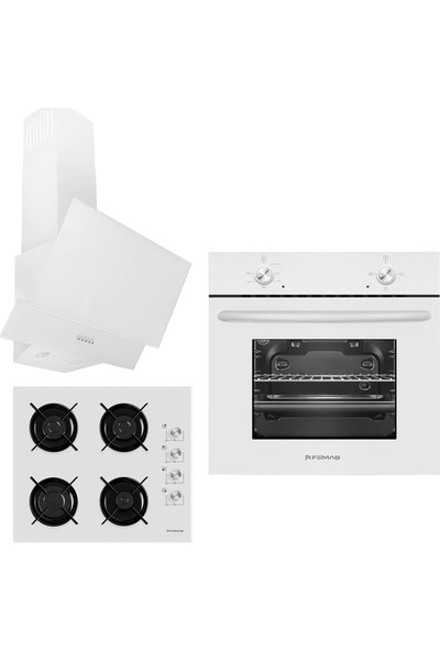 Femaş Beyaz Mercan 3'lü Ankastre Set ( 1001 Multifonksiyon Beyaz Fırın + 3140 Ce Beyaz Cam Ocak+ Fd 102 Yatay Beyaz Cam Davlumbaz) Femaş Beyaz Mercan 3'lü Ankastre Set ( 1001 Multifonksiyon Beyaz Fırın + 3140 Ce Beyaz Cam Ocak+ Fd 102 Yatay Beyaz Cam Davlumbaz)