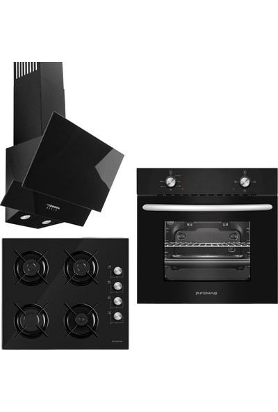 Femaş Siyah Mercan 3'lü Ankastre Set ( 1002 Multifonksiyon Siyah Fırın + 3140 Ce Siyah Cam Ocak + Fd 101 Yatay Siyah Cam Davlumbaz) Femaş Siyah Mercan 3'lü Ankastre Set ( 1002 Multifonksiyon Siyah Fırın + 3140 Ce Siyah Cam Ocak + Fd 101 Yatay Siyah Cam Davlumbaz)