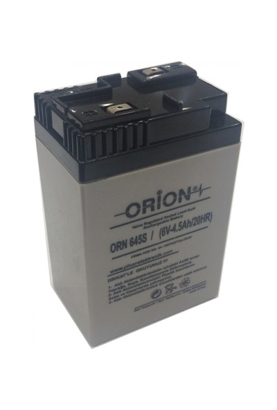 Orion 6V 4.5 Ah Kuru Bakımsız Geçmeli Işıldak Aküsü