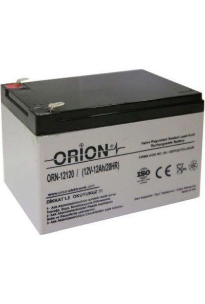 Orion 12V 12AH Kuru Bakımsız Akü Orion 12V 12AH Kuru Bakımsız Akü