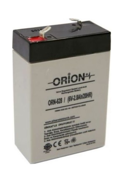 Orion 6V 2.8 Ah Kuru Bakımsız Ince Işıldak Aküsü
