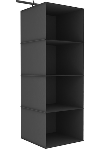 Dolap Içi Düzenleyici 4 Gözlü Organizer Siyah Renk