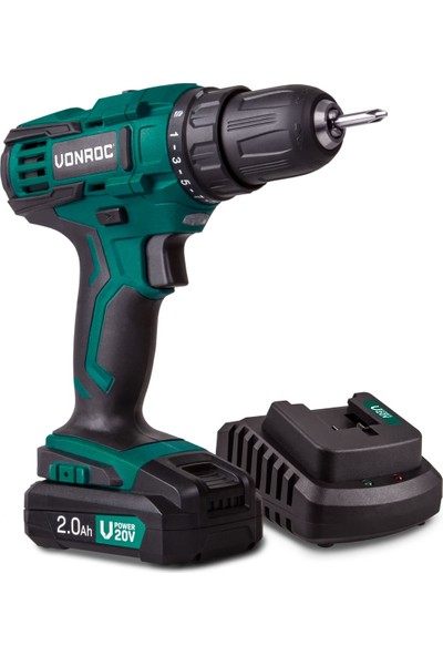 VONROC Vpower Akülü Matkap 20V - 2.0Ah Pil VONROC Vpower Akülü Matkap 20V - 2.0Ah Pil